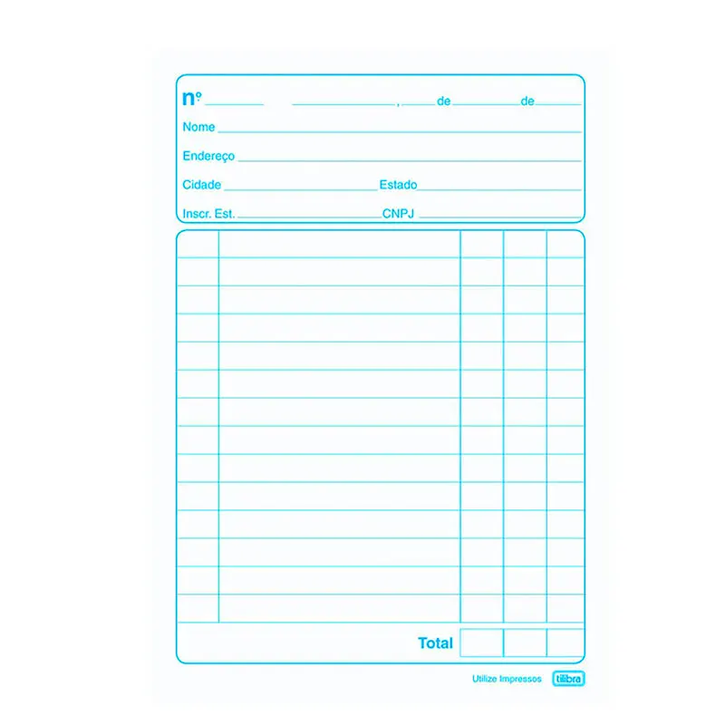Bloco Nota Neutra 1/32 Pequeno 40 Folhas x 2 Vias - Tilibra - Lupel